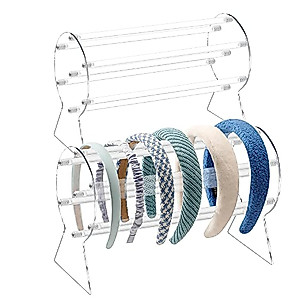 YFEEN 2 Pack Acrylic Disney ear holder Headband Holder,Headband Organizer Display Stand,Jewelry Display Riser Hair Claw Clips Holder for Girl Women Gifts