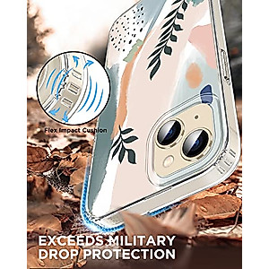 Noyabox iPhone 14 Case for Women, [with Screen Protector] iPhone 13 Case for Women Slim Fit Boho Floral Design, Never Fade Pattern, Shockproof & Non-Fading, 6.1 Inch