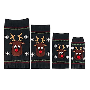 Mogoko Christmas Reindeer Dog Sweater Knitwear Cat Apparel Soft Thickening Warm Pup Dogs Shirt Winter Puppy Fleece Sweater for Xmas Cold Winter