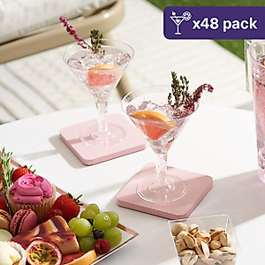 MATANA 48 Sturdy Clear Plastic Martini Glasses - 7 Oz Reusable Cocktail Glasses, Margarita Glasses for Wedding, Party & Banquet