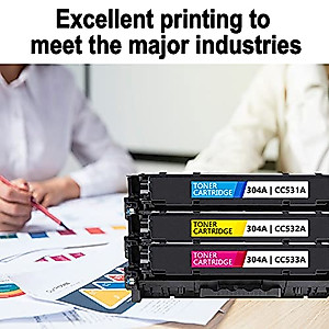 Compatible 304A CC531A CC532A CC533A Remanufactured Toner Cartridge Replacement for HP CP2025dn CP2025x CP2025 CP2025n CM2320n CM2320fxi CM2320nf Printer (3 Pack, 1C+1M+1Y).