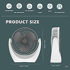 Chchmu USB Desk Fan Mini Desktop Table Fans 2 Speeds Personal Quiet Fan with Strong Airflow Portable Cooling Fan with Head Adjustable for Home Bedroom Office Table & Desktop, Gold