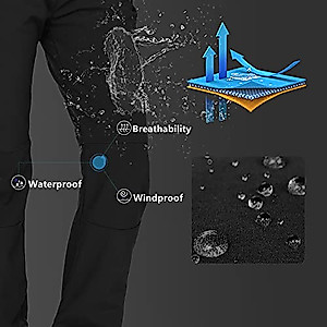 Outdoor Ventures Women's Snow Pants Waterproof Windproof Outdoor Fleece Lined Softshell Insulated Ski Pants with Boot Gaiters