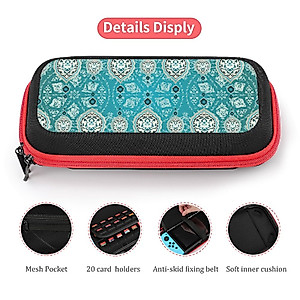 AoHanan Switch Carrying Case Traditional Ottoman Turkish Switch Game Case with 20 Games Cartridges Hard Shell Travel Protection Storage Case for Console & Accessories