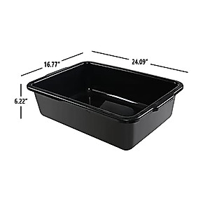 Gainhope 4 Pack 32 L Commercial Bus Box, Plastic Utility Bus Tub, Black