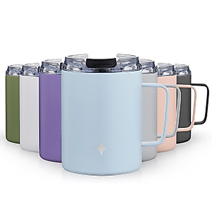 JoyJolt Triple Insulated Tumbler with Handle. 12 oz Tumbler Cup with Lid. Vacuum Sealed, Copper Lined, Double Wall Stainless Steel Tumblers. Travel Mug with Lid, Coffee Tumbler, Smoothie Cup, Tea Mug