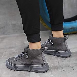 Men's Chukka Boot Ankle Boots Leather Waterproof Boot Toe Boot Dorton Boot Lace Up Sneaker Motorcycle Casual Hiking Boot Dress Boot Comfortable Combat Boots Hestonn Rain Boot Walking Shoes for Outdoor