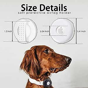 Airtag Dog Collar Holder (2 Pack) with Buffering Dots, Waterproof Pet Collar Case for Apple Air Tag GPS Tracker, Air Itag Holder Cover,Fits Most Collars (White/Blue) …