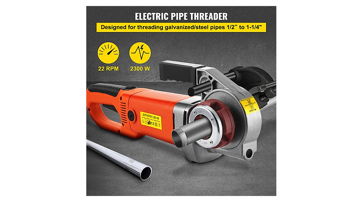 VEVOR 2300W Electric Pipe Threader for 1/2"-2" Pipes | Heavy-Duty Power ...