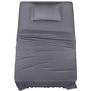 Utopia Bedding Twin Bed Sheets Set - 3 Piece Bedding - Brushed Microfiber - Shrinkage and Fade Resistant - Easy Care (Twin, Grey)