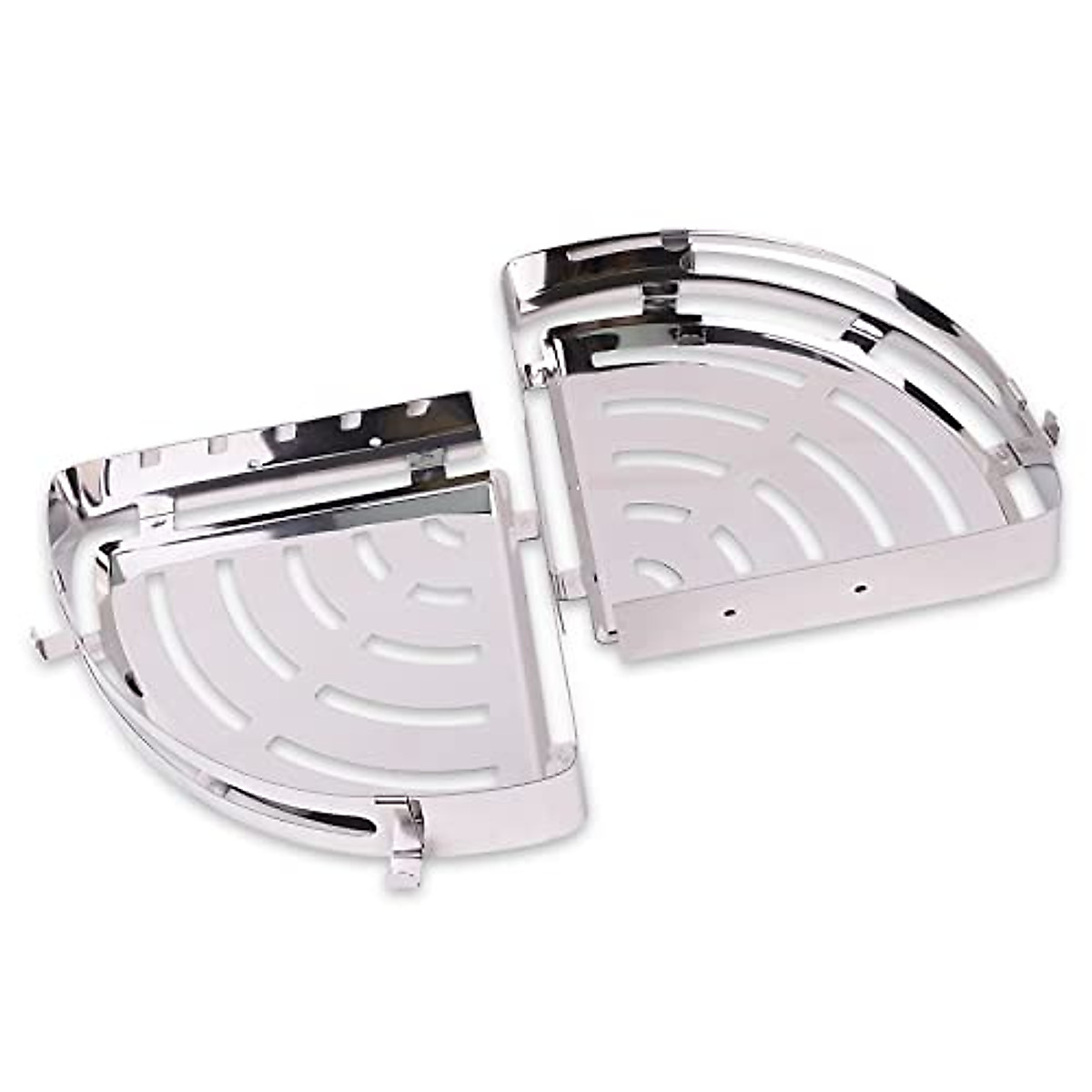 aZugo No-Drilling Wall Mounted Double-layer Corner Kitchen Bathroom Storage Racks Shelving Stainless Steel With 2hooks