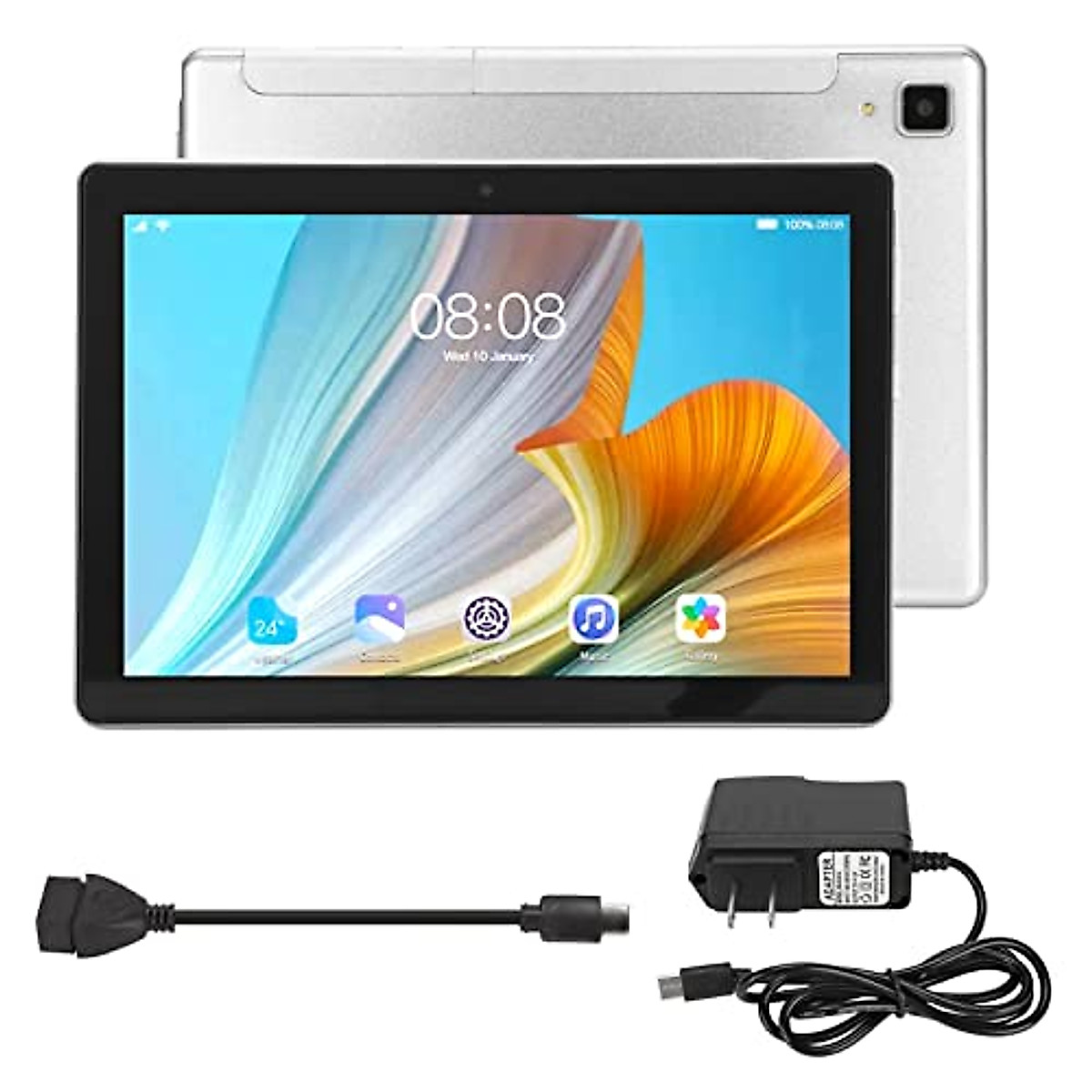 RongM HD Tablet 100240V 8.1 Inch Tablet Silver Gray 5G WiFi 1920x1200 TypeC Charging for Work and Study US Plug