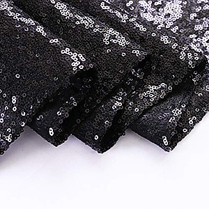 TRLYC Black Sequin Backdrop Curtain - 2 Panels 2.3x8FT Photography Backdrop Seamless Sequin Curtains