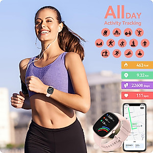 anyloop Fitness Tracker Watch with 24/7 Heart Rate Blood Oxygen Monitor, 1.69" Large Screen Activity Tracker with Pedometer, Sleep Monitor, Calories & Step Counter, Sports Smart Watch for Women Men