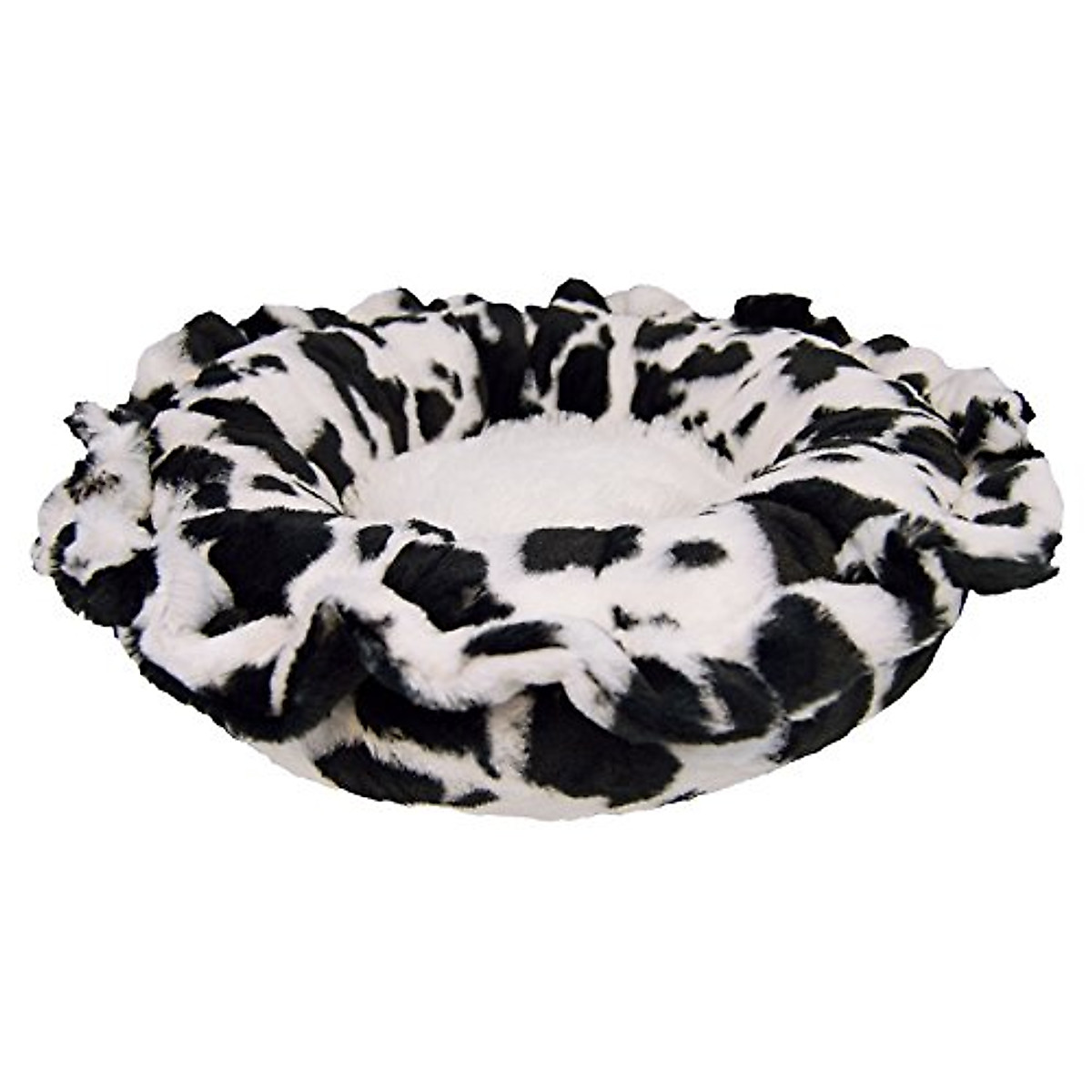 Bessie and Barnie Ultra Plush Spotted Pony/ Snow White Deluxe Luxury Shag Dog/Pet Lily Pod Bed Machine Washable
