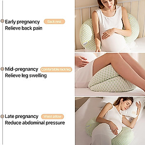 Echueuey Pregnancy Pillows,Pregnancy Pillows for Sleeping –Maternity Pillow, Side Sleeper Pregnancy Pillow,Pregnancy Wedge Pillows Green
