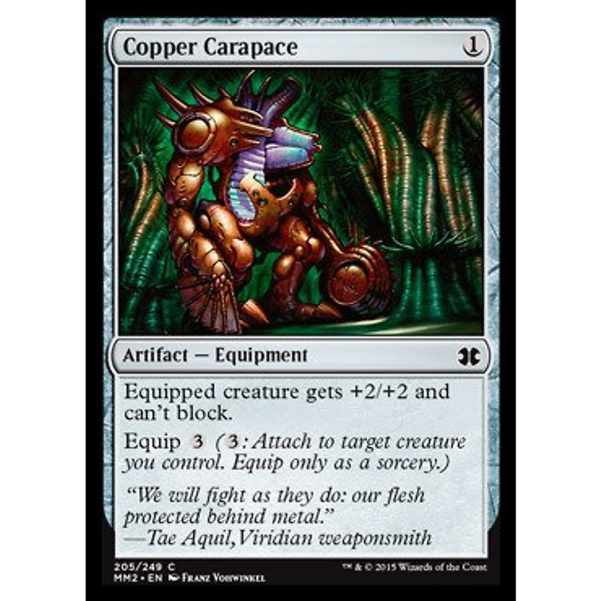 Magic The Gathering - Copper Carapace (205/249) - Modern Masters 2015 - Foil