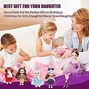 BAMOONBI Purple Ballerina Doll Toys 11.5-12 Inch with Ballet Outfit, Tutu, Ballet Shoes Blind Box 6.5 Inch Random Style Doll,Ballerina Gifts Dance Recital Gifts for Girls.