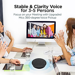 INNOTRIK Bluetooth Conference Speaker with Microphone | 360-Degree Voice Pickup & Noise Canceling Conference Room Omnidirectional Microphone | USB Conference Microphone Bluetooth Speakerphone