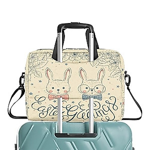 Cute Bunny Couple Laptop Bag for Women Men Business Crossbody Computer Bag Laptop Case Water Resistant Travel Messenger Briefcase with Handle Fits 13 14 15 16 Inch Notebook and Laptop