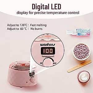 Waxfans Digital Wax Warmer for Hair Removal,Crystal Wax Pot, Waxing Kit for Women and Men ,Wax Kit with Wax Beads for Sensitive Skin,Waxing at Home for Full Body, Cera Para Depilar