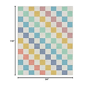 Well Woven Apollo Flatwoven Modern Squares Multi Blue 7'10" x 9'10" Area Rug