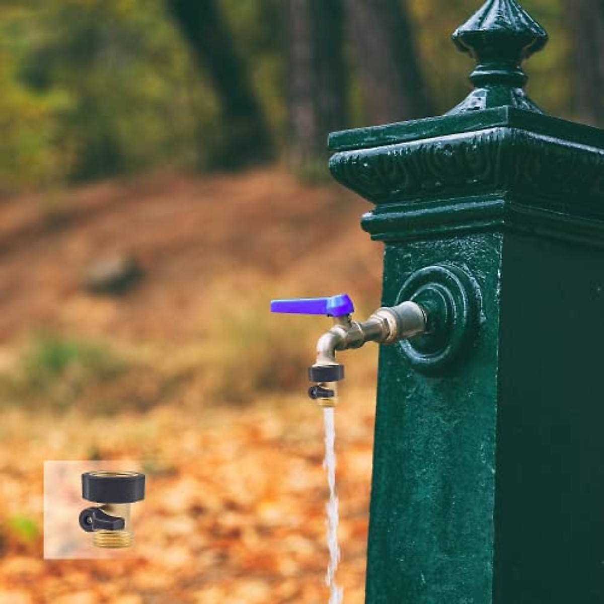 Hourleey Garden Hose Shut Off Valve, 2 Pack Heavy Duty 3/4 Inch Solid Garden Hose Shut Off Valve with 10 Extra Rubber Washers (Black)