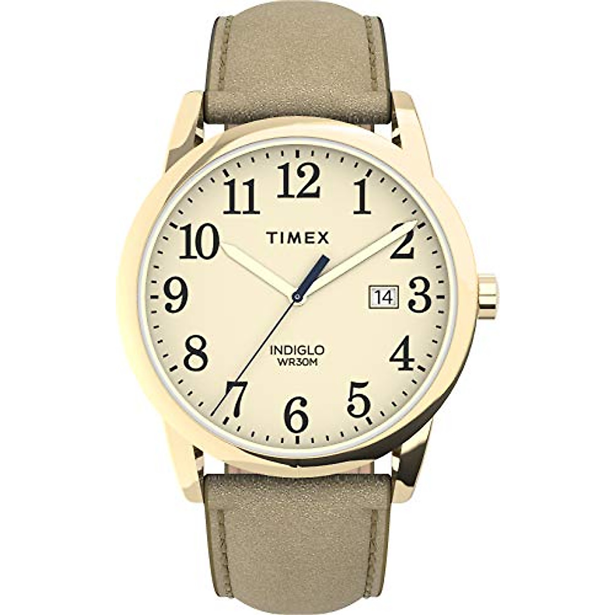 Timex Women's Easy Reader 38mm Watch – Gold-Tone Case Cream Dial with Light Gold-Tone Leather Strap