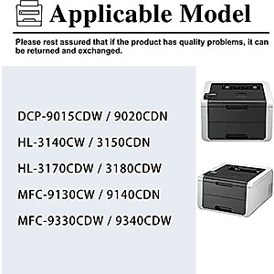 4 Pack (1BK+1C+1M+1Y) Compatible TN225 Toner Cartridge Replacement for Brother DCP-9015CDW 9020CDN HL-3140CW 3150CDN 3170CDW 3180CDW MFC-9130CW 9140CDN 9330CDW 9340CDW Printer Toner Cartridge