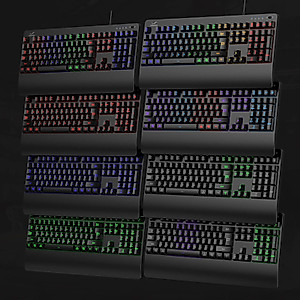 Gaming Keyboard and Mouse - FENIFOX Wired RGB Backlit Keyboard Ergonomic Mechanical Feeling Colorful Led Light Up Keyboard Mouse for PC Windows Mac Gamer PS5 Xbox one