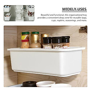 Housoutil Pull-out Storage Box Shelf Organizer Bathroom Storage Baskets Under Sink Organizer Storage Organizer Under The Sink Organizer Plastic Container Pp Cell Phone White Charging Stand