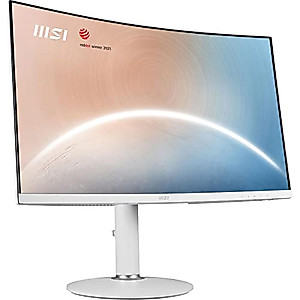 MSI Modern MD271CPW, 27", 1920 x 1080 (FHD), Curved VA, 75Hz, TUV Certified Eyesight Protection, 4ms, HDMI, Displayport, USB C, Tilt, Swivel, Height Adjustable, Pivot