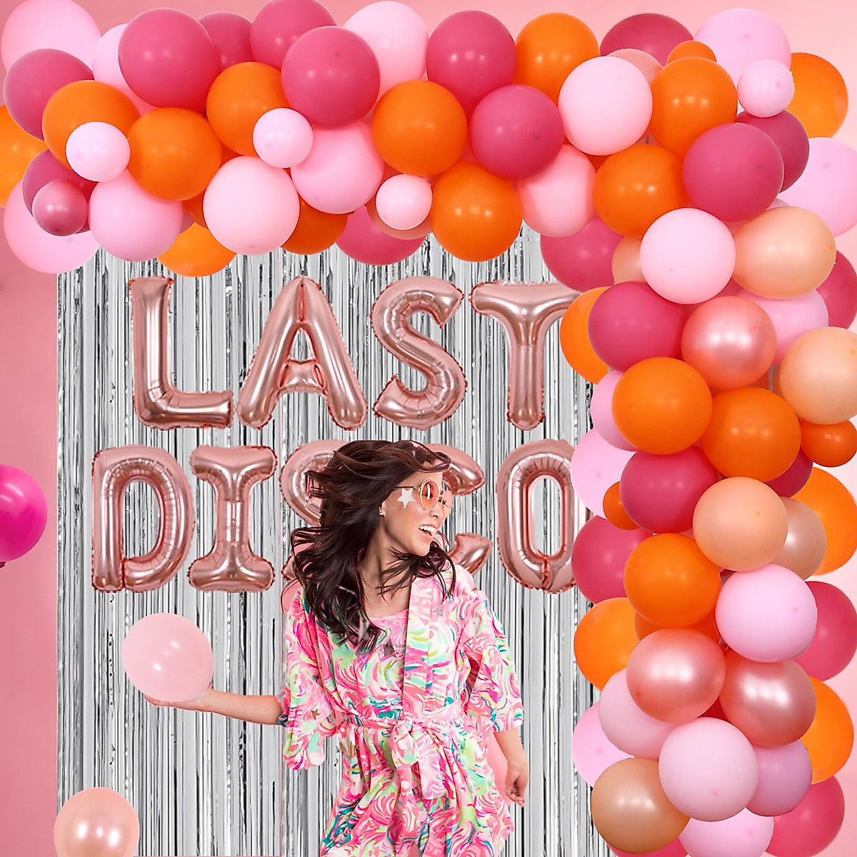 Last Disco Bachelorette Party Decorations, 60s 70s Retro Disco Boho Bachelorette Party Decorations - Balloon Garland Arch with Foil Fringe Balloons