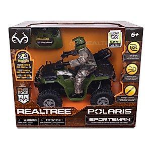 NKOK Realtree 1: 8 Rc Polaris Sportsman XP 1000 with Turbo Boost & Rider, Turbo Boost Feature with Extra Speed, Allows Children to Pretend Play and Use Their Imagination, for Ages 6 and up
