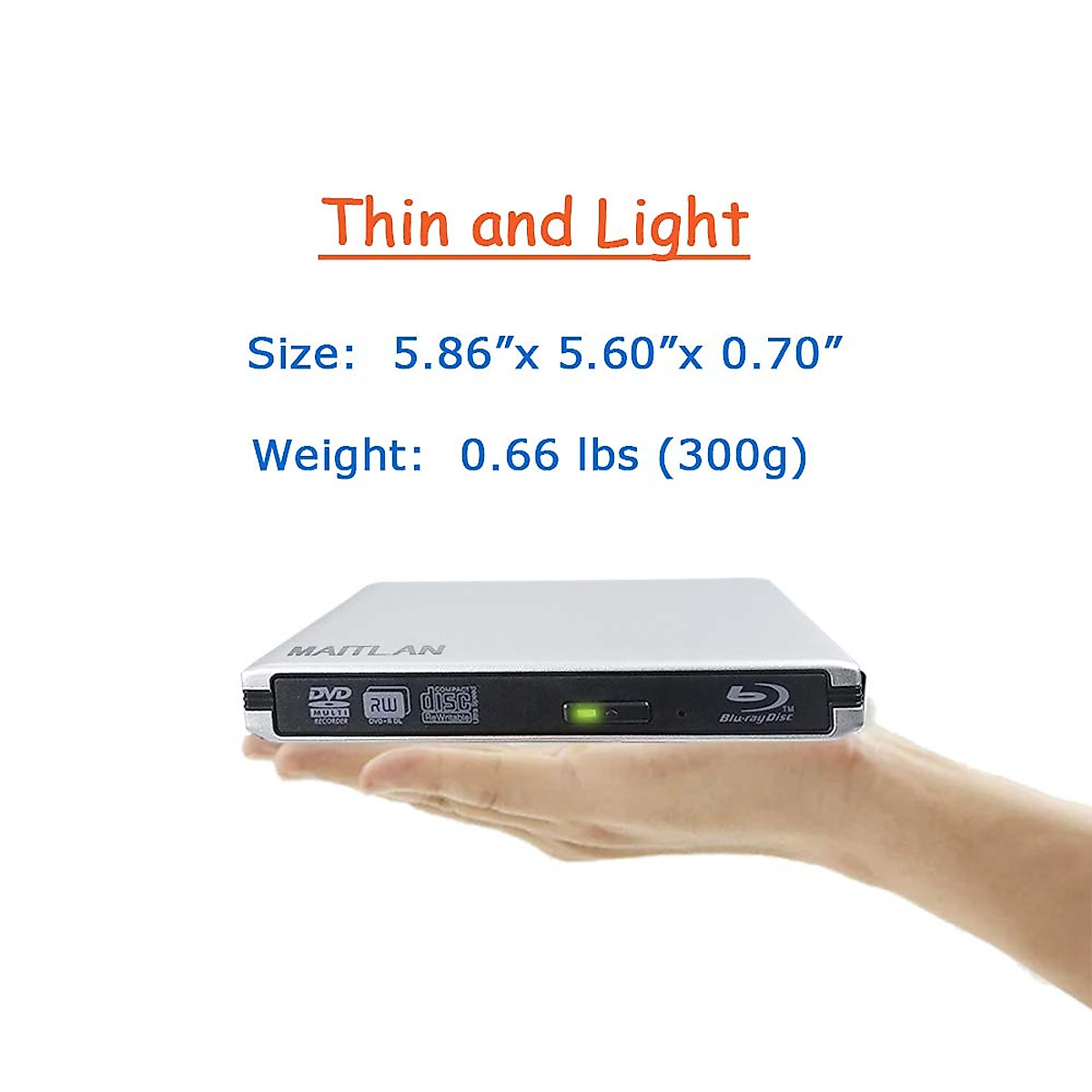 USB 3.0 Portable External 6X Blu-ray Burner Optical Drive, for Samsung Notebook 9 Pro S 7 5 10 Spin Series XE500C13 ATIV Book 9 15 2019 Ultrabook Laptop, 3-D Blue ray DVD Players, 8X DVD+-R DL Writer