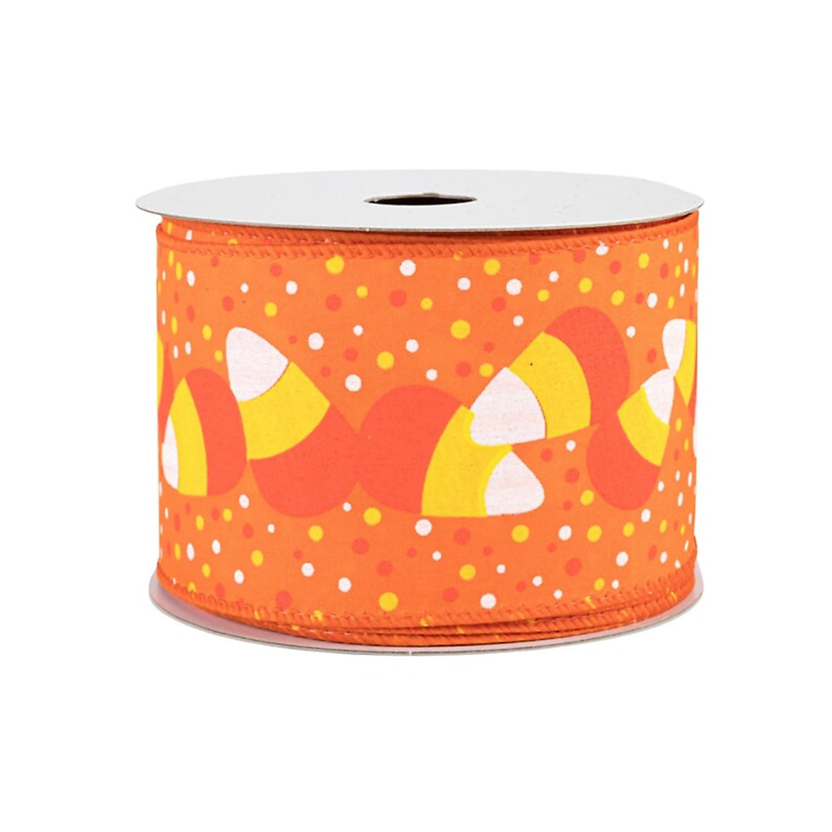 White Orange Yellow Stripe Canvas Wired Ribbon, Candy Corn Wired Ribbon, Wired Ribbon, Ribbon for Wreaths 2.5x10 feet