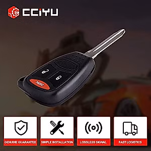 CCIYU Replacement Keyless Entry Remote Control Car Key Fob 1 X 4 Buttons for for D odge/for for J eep/for Mitsubishi/for C hrysler Series KOBDT04A