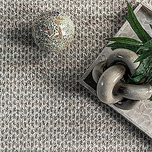 nuLOOM Anya Machine Washable Casual Border Area Rug, 4x6, Grey