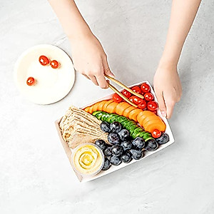 Restaurantware Matsuri Vision 9 x 6 x 1.5 Inch Large Sushi Trays 100 Greaseproof Sushi Packaging Boxes - Lids Sold Separately Disposable White Paper Sushi Containers For Entrees Or Desserts