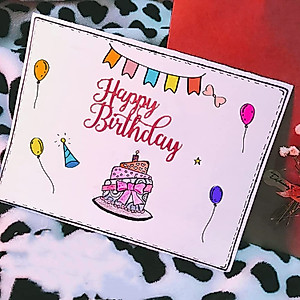 2 Set Die Cuts for Card Making, Accfore Happy Birthday Cutting Dies Card Making Supplies DIY Die Cutters Card Making Die Stencils for Scrapbooking