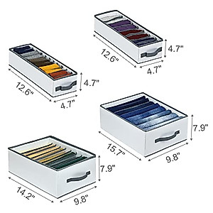 SOLARVALLEY Drawer Organizers for Clothing,Underwear Drawer Organizer Clothes,Clothes Organizer for Folded Clothes,Wardrobe Clothes Organizer for Jeans,sock,Sweaters,t-Shirt,Underwear (8+9+8+11Grids)