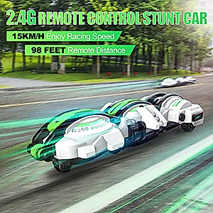 BAZADER RC Cars with LED Lights - Remote Control Car Snake 360° Roll Toys, Birthday for Kids Age 7 8 9 10 11+ Year Old, 2 Batteries 30+min, Indoor/Outdoor Toys for 6-12 yr Teen Boys