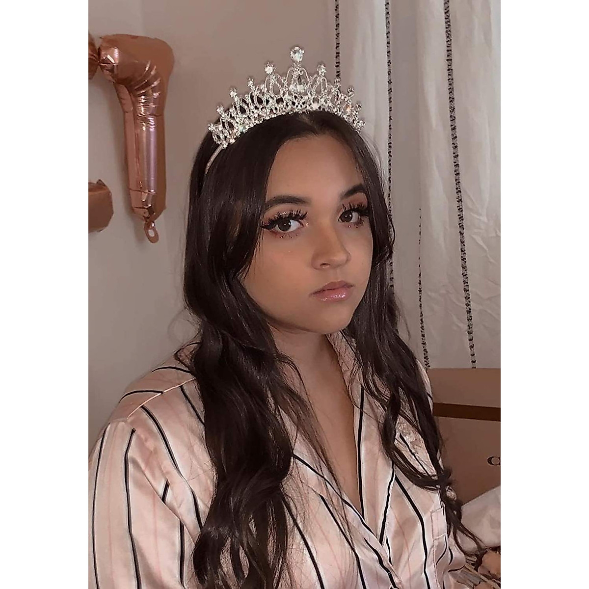 COCIDE Tiara and Crown for Women Silver Rhinestone Birthday Headband Princess Tiaras for Girls Hair Accessories Jewelry for Bridal Wedding Prom Birthday Christmas Xmas Halloween Party (Silver-2)