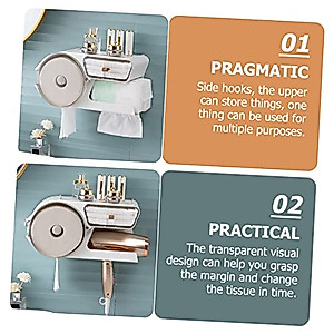 SWOOMEY Paper roll White Toilet Paper Holder Wall Mount Toilet Paper Holder Paper Towel Dispenser Tissue Storage Shelf Wall Toilet Paper Towels Holder Toilet Paper Case No Punching Napkin