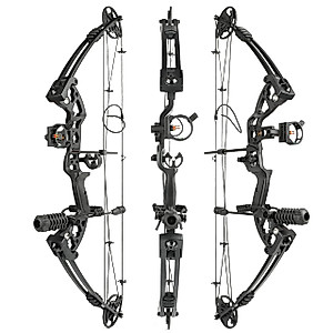 AMEYXGS Archery Compound Bows Kit Draw Weight 30-55 lbs Hunting Bow IBO 310fps Adults Archery with Hunting Accessories - Right Handed (Black)