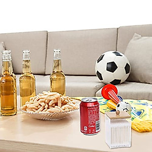 Tbestmax 12 OZ Cotton Swab/Ball/Pad Holder, Qtip Apothecary Jar, Clear Bathroom Containers Dispenser for Storage 4 Pack Wood Lids