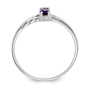 IceCarats 10K White Gold Purple Amethyst Ring Gemstone Band February Birthstone Jewelry Size 6
