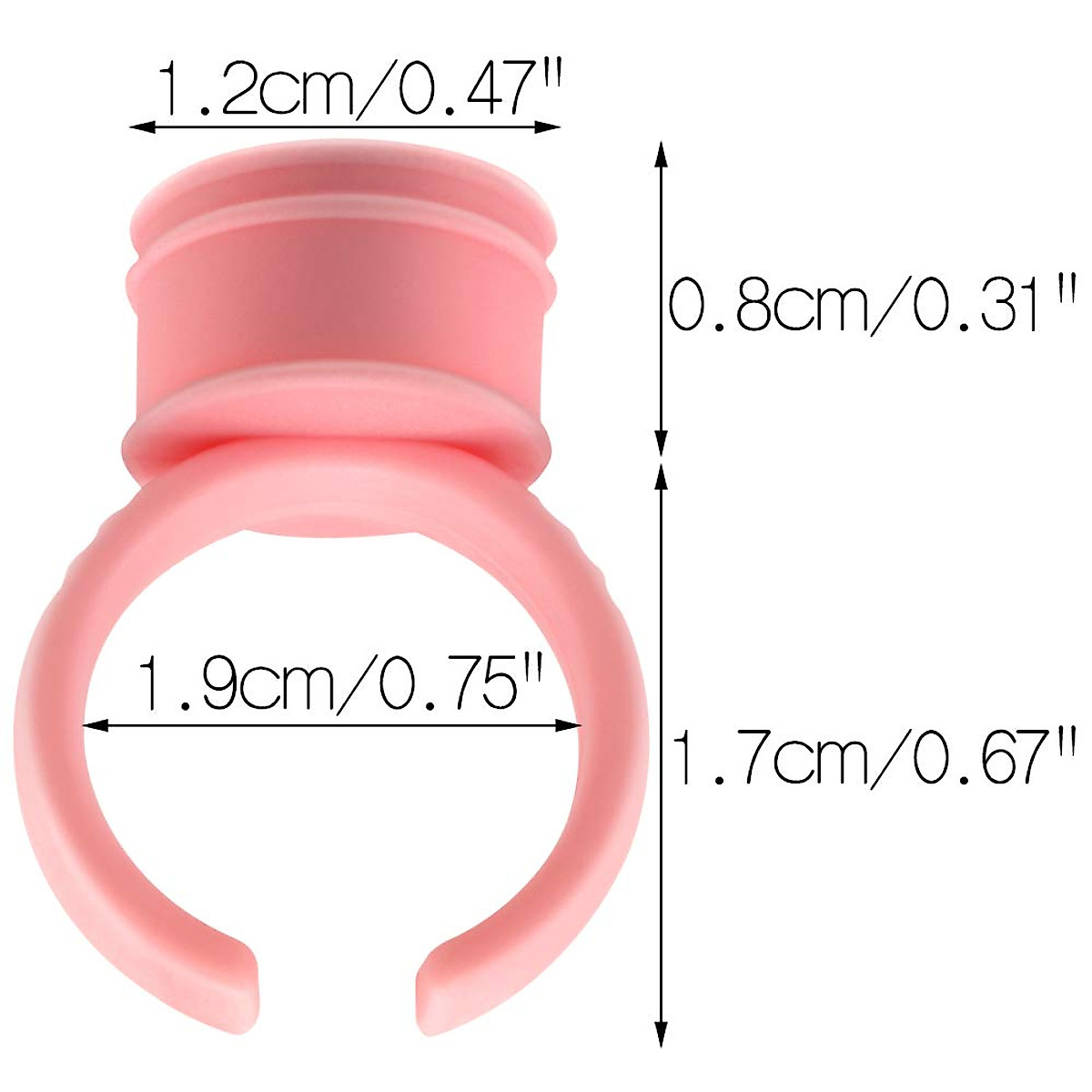 100PCS Disposable Plastic Nail Art Tattoo Glue Rings Holder Eyelash Extension Rings Adhesive Pigment Holders Finger Hand Beauty Tool