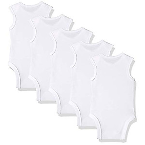 Hanes Baby Bodysuits, Ultimate Flexy Sleeveless for Boys & Girls, 5-Pack, Diamond White, 18-24 Months