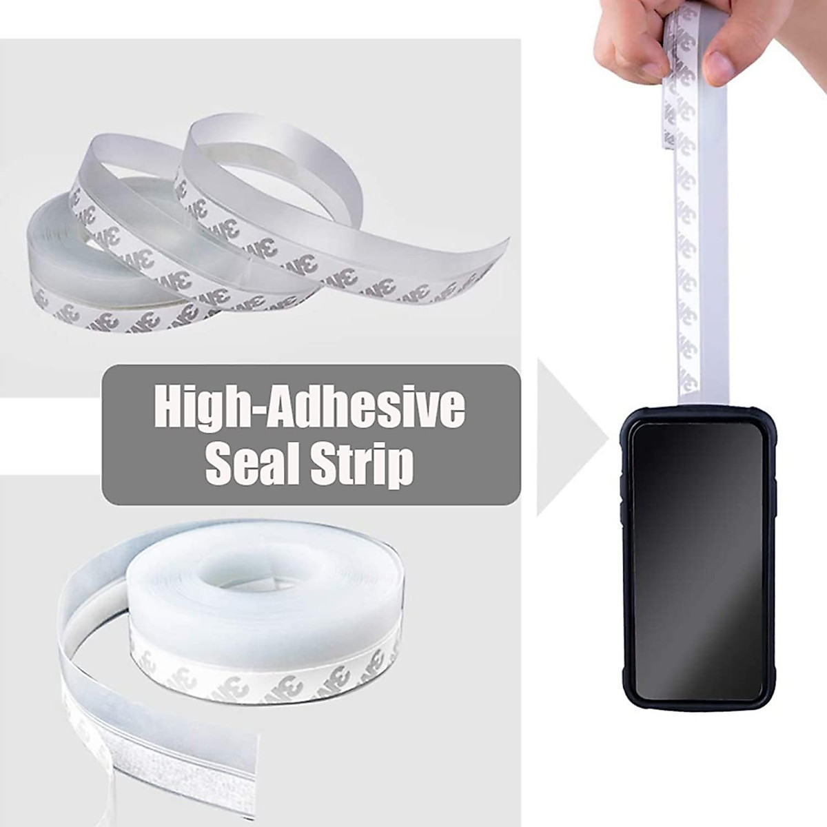 Weather Stripping Door Seal Strip, Ablink Adhesive Door Sealing Strip for Doors and Windows Gaps, Silicone Door Sealing Sticker Door Draft Stopper, 25mm